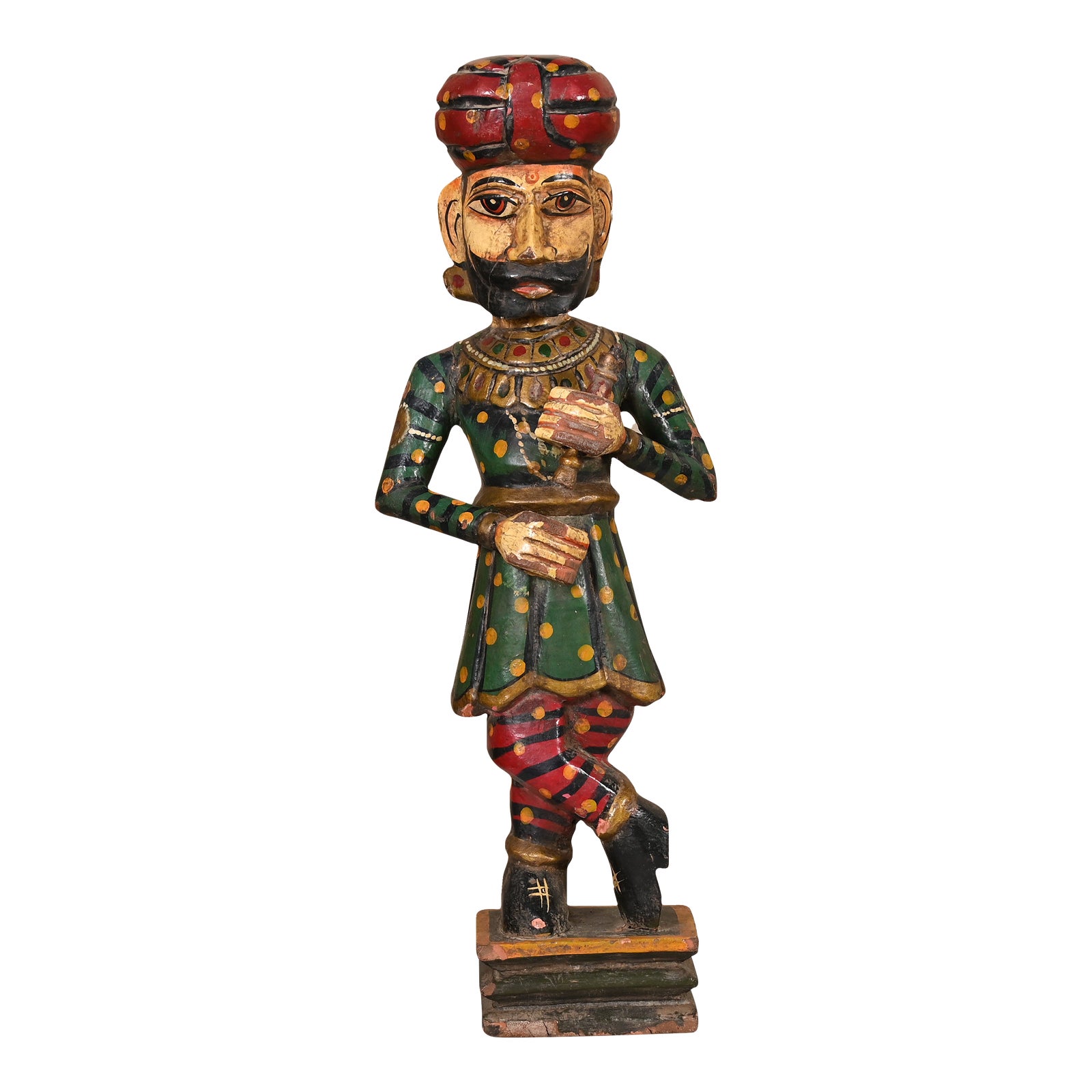 1960s Wooden Hand Carved Royal Guard Darban Statue | Chairish