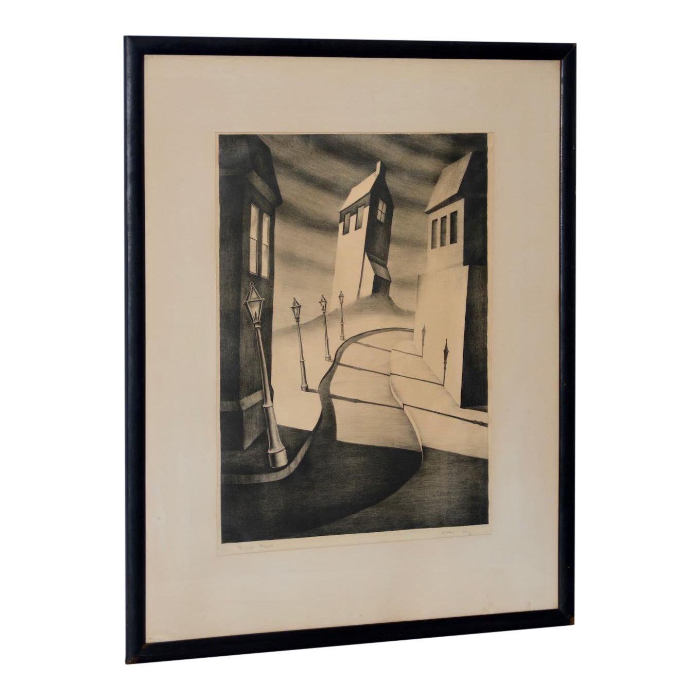 Alfred Gray "Silent Street" Lithograph C.1930s | Chairish