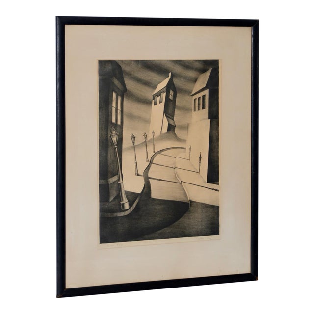 Alfred Gray "Silent Street" Lithograph C.1930s | Chairish