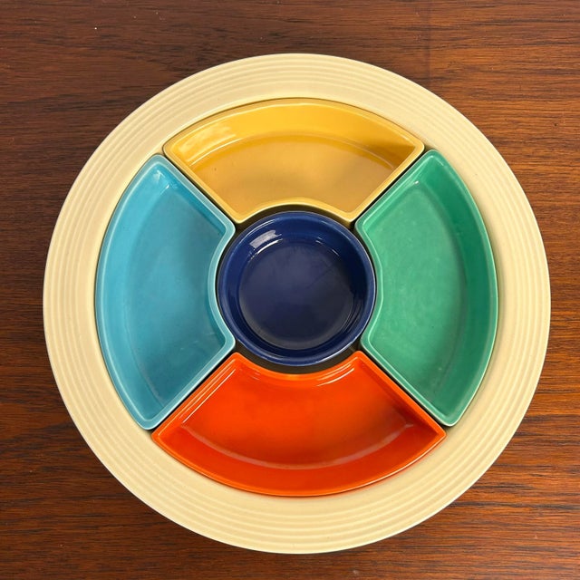 Fiestaware Colorful Relish Tray | Chairish