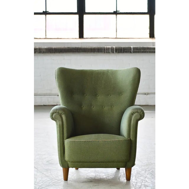 Danish Medium Highback Lounge Chair From the 1940s | Chairish