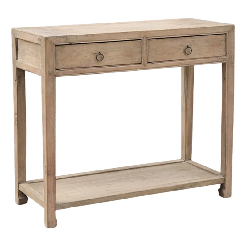 Vintage Chinese Bleached Elm Hall Table | Chairish