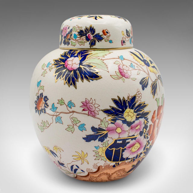 1930's Vintage English Ceramic Ginger Jar | Chairish