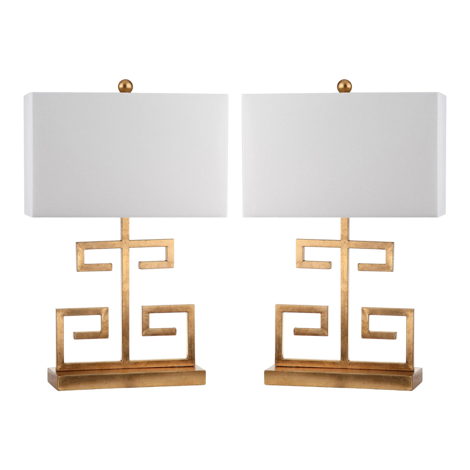 Greek Key 25 Inch H Table Lamp in Gold - a Pair | Chairish