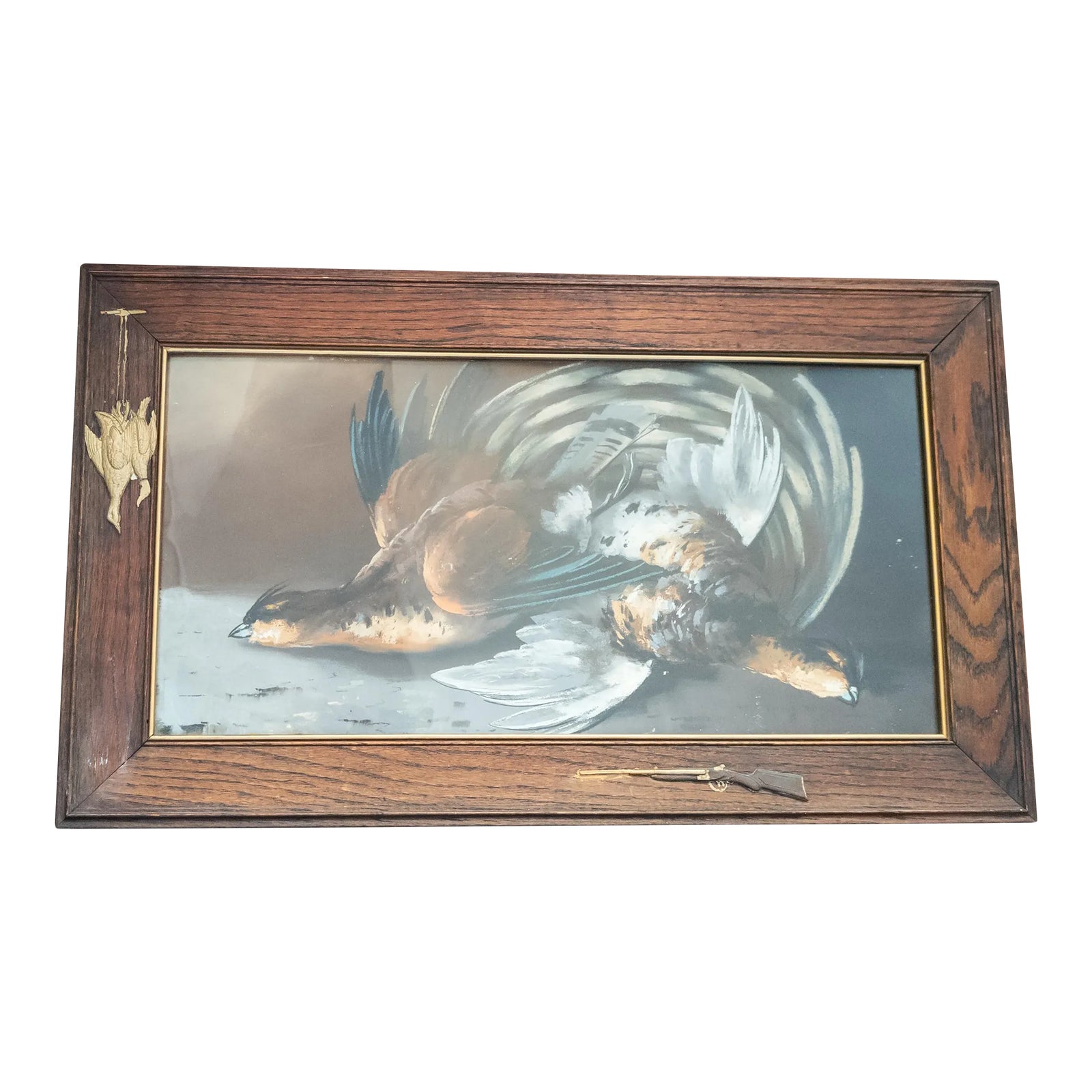 Early 20th Century Arts and Crafts Style Pastel Painting of Hunting ...