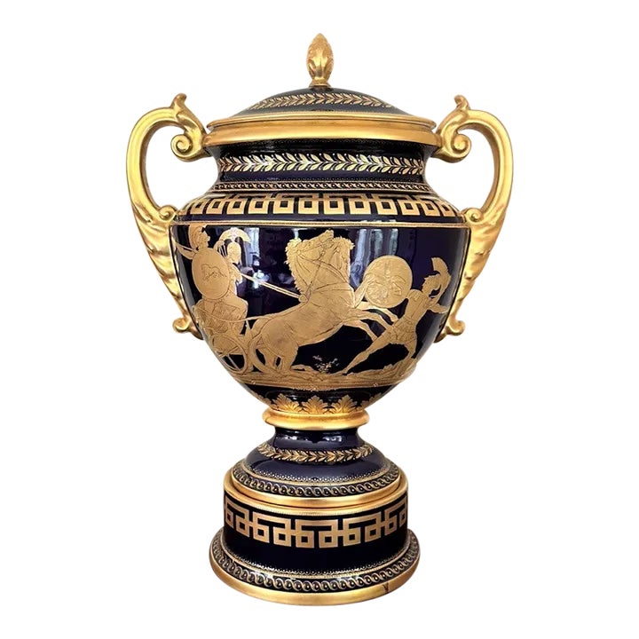 Antique Hutschenreuther Bavaraia Neoclassical Covered Bell Krater Urn ...
