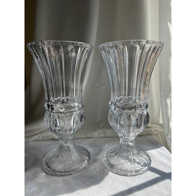 Late 20th Century Large French Regency Style Crystal Urn Vases - a Pair ...