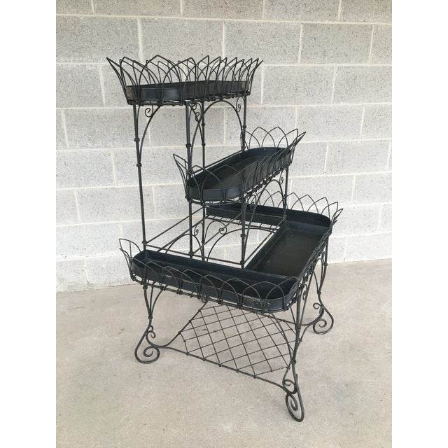 Vintage Wrought Iron 3 Tier Plant Stand | Chairish
