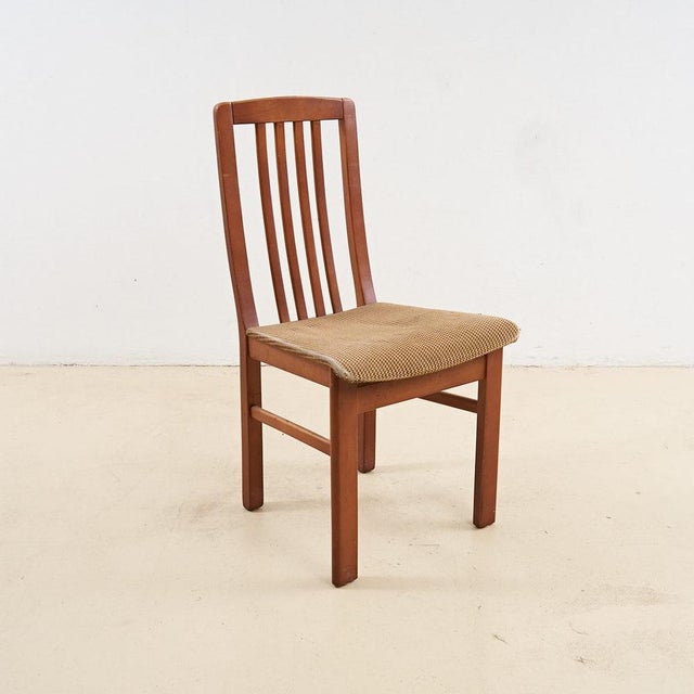 Wooden Chair with Padded Seat | Chairish