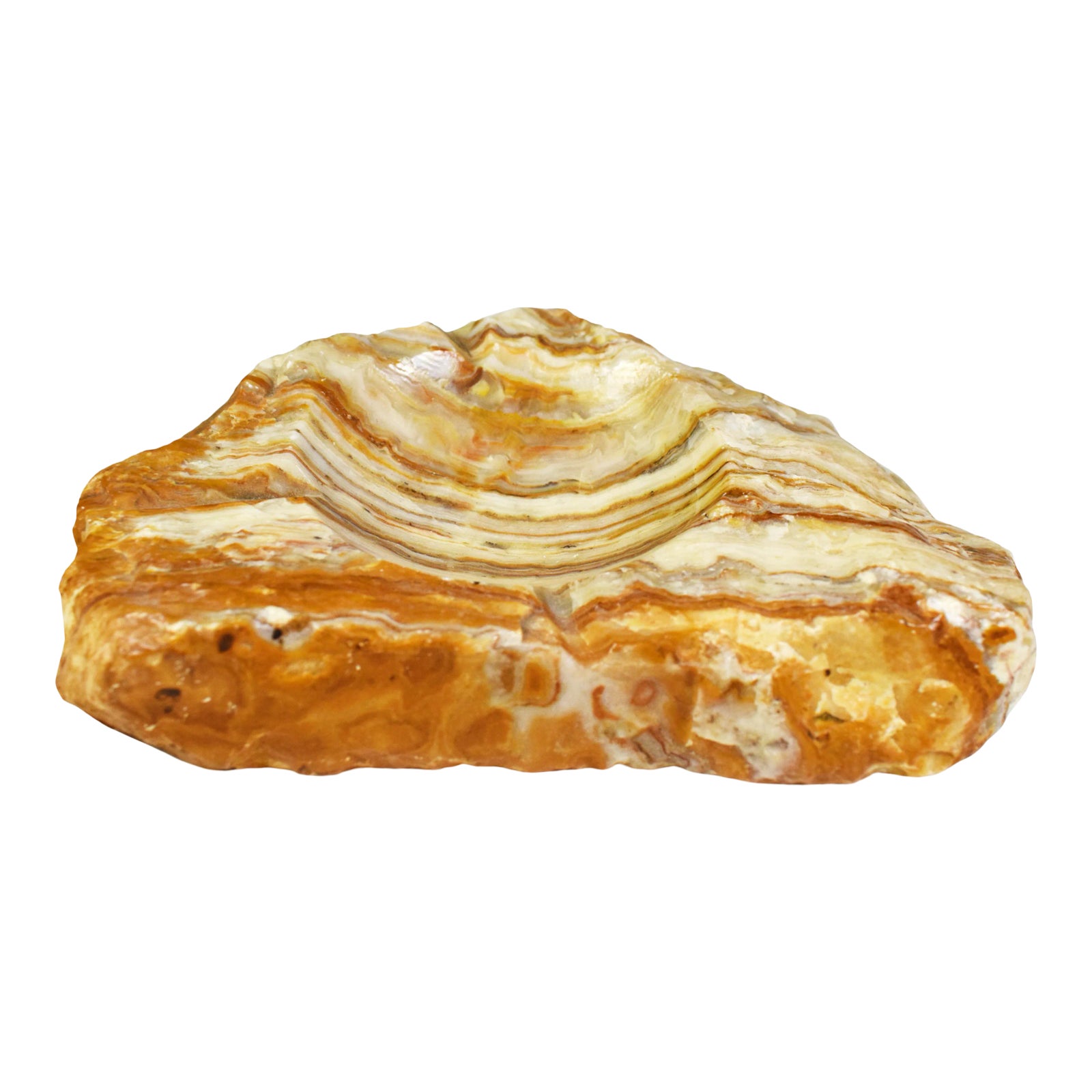Mid Century Alabaster Solid Stone Ashtray | Chairish
