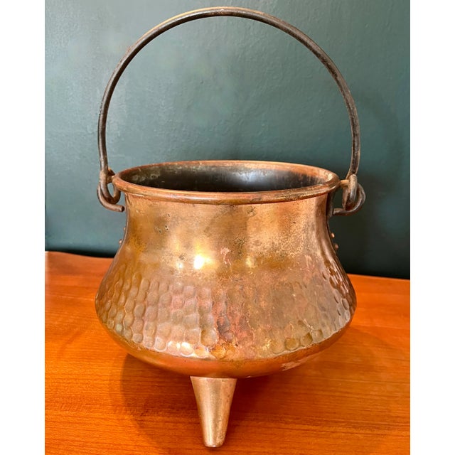 19th Century French Large Cauldron in Hammered Copper | Chairish