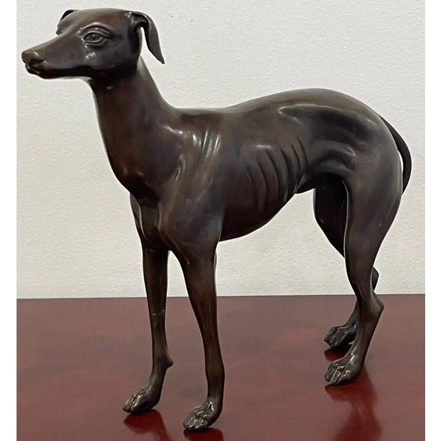 Mid 20th Century French Patinated Bronze Models of Whippets - a Pair ...