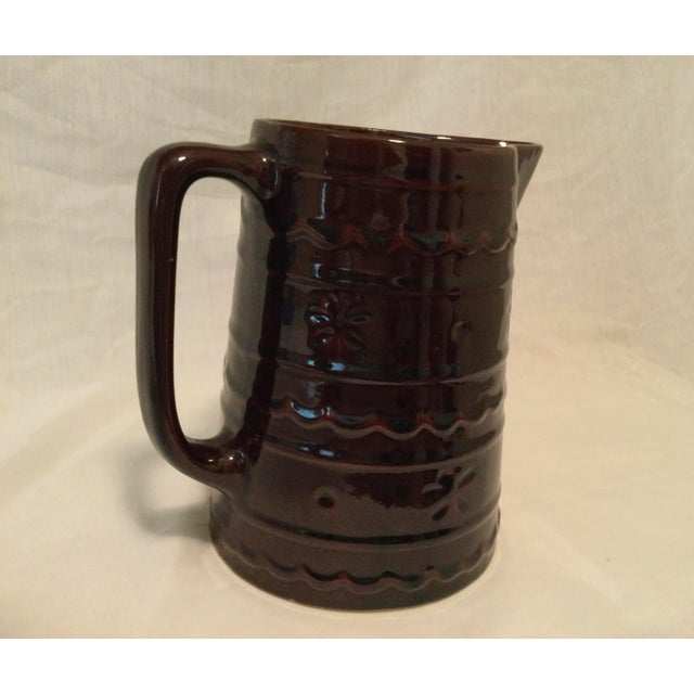 Mid-Century Modern Daisy & Dot MarCrest Stoneware Pitcher | Chairish