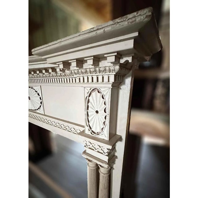 Antique Mid 19th Century Federal Style Painted Wood Mantel | Chairish