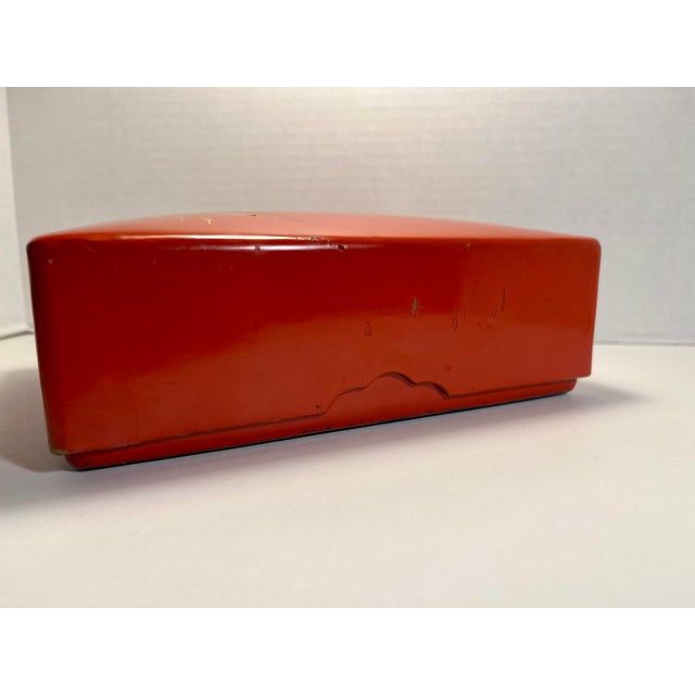 Late 19th Century Antique Meiji Period Japanese Red Lacquer Wooden ...
