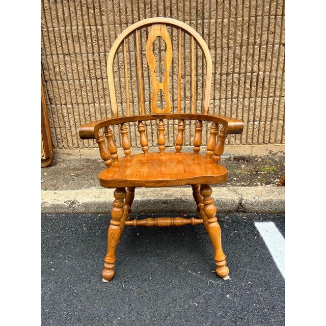 20th Century Set of 4 Vintage Oak Windsor Hooped Back Dining Chairs ...