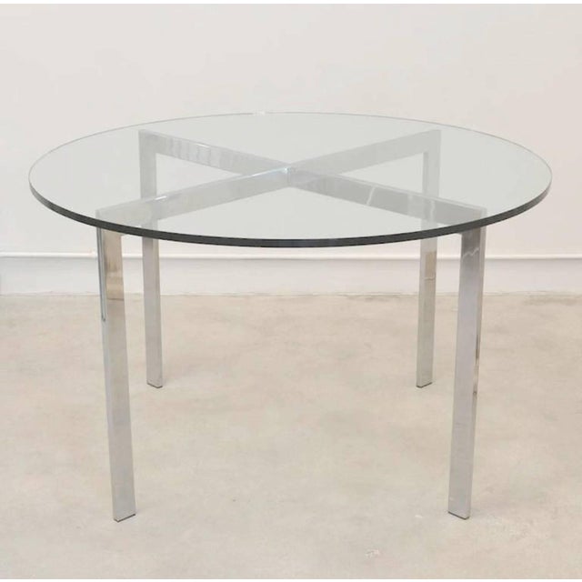 Midcentury Chrome and Glass Game Table | Chairish