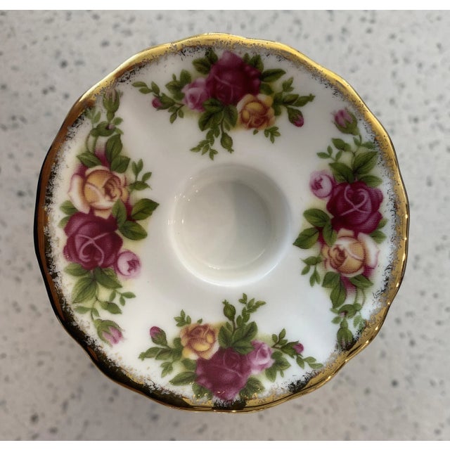 1980s Royal Albert China Candlestick Holder | Chairish