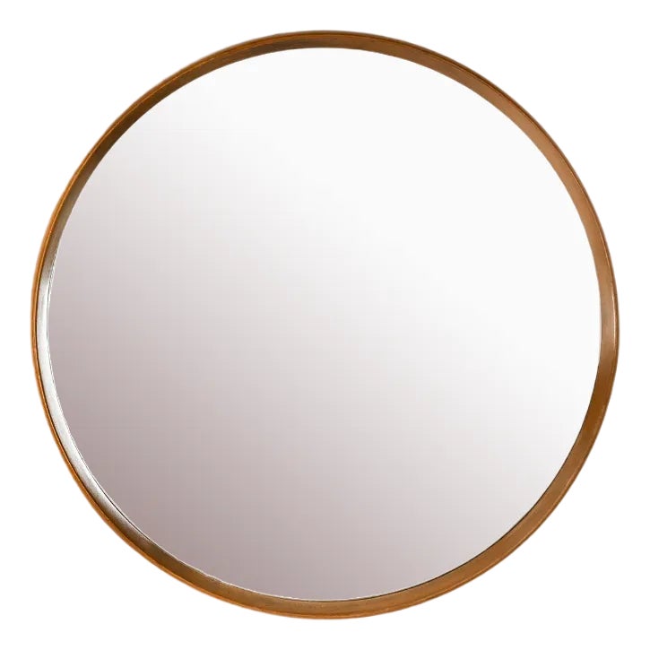 Round Mirror with Beech Frame, Italy, 1960s | Chairish