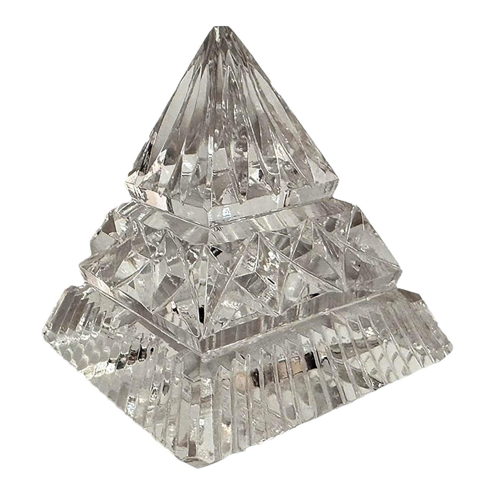 1970s Waterford Crystal Pyramid Paperweight | Chairish
