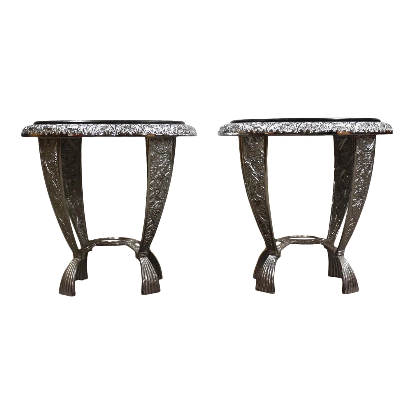 Seville Metal Art Studio End Tables- a Pair | Chairish