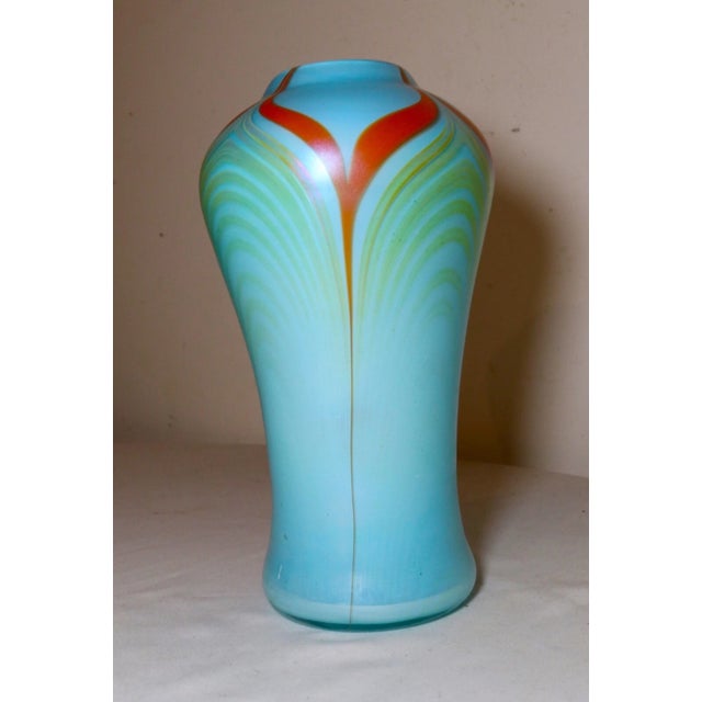 Vintage Hand Blown Baby Blue Pulled Feather Signed Williams Studio ...