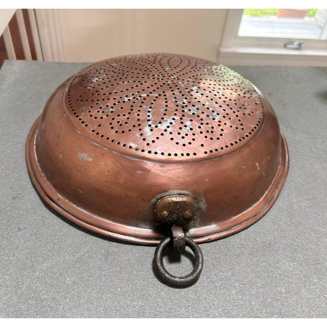 Mid 20th Century Vintage Large Copper Sieve | Chairish