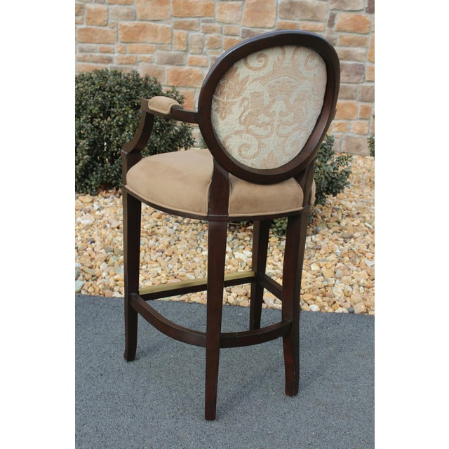 Lewis Mittman Mahogany Bar Stools—Set of 3 | Chairish