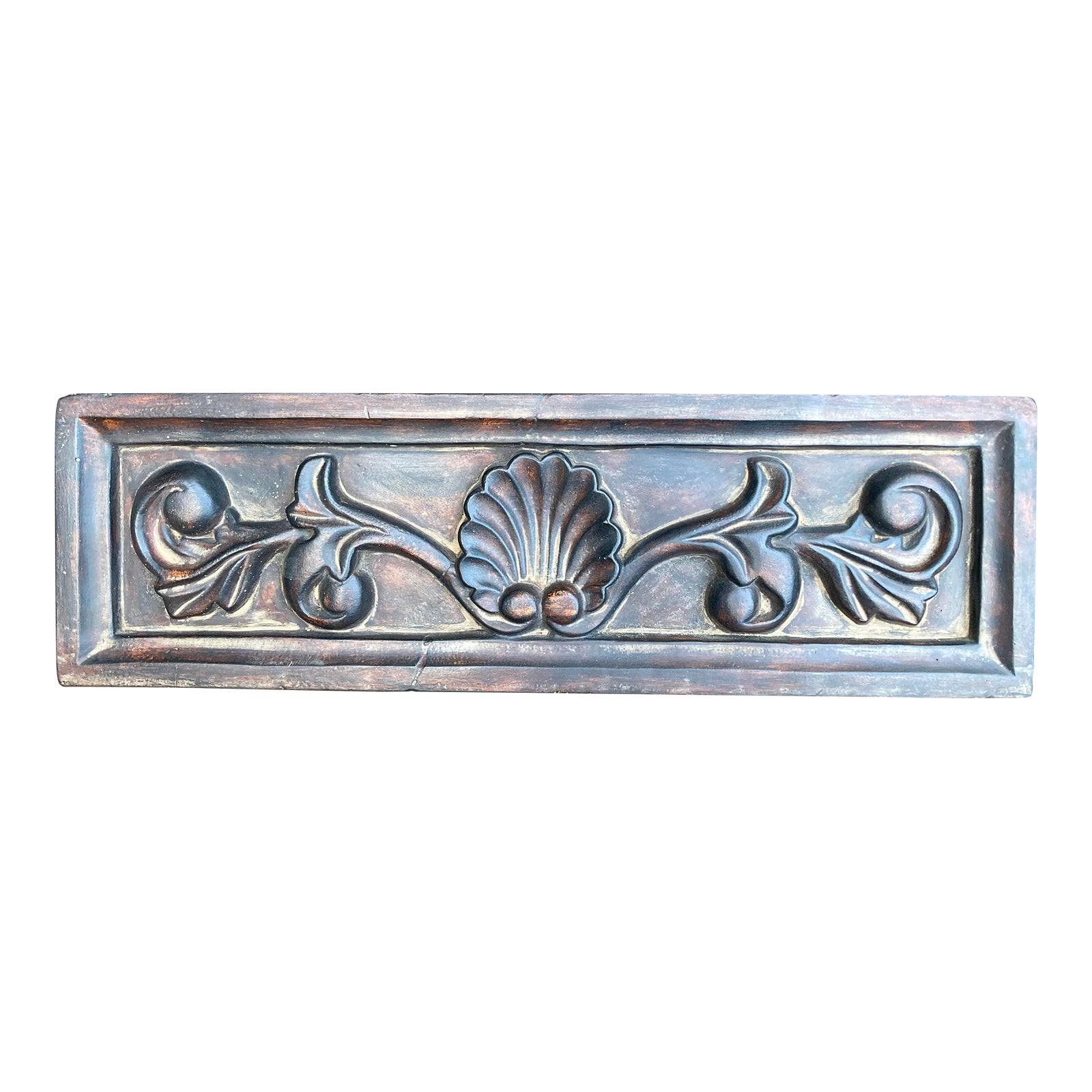 Vintage Shell Floral Plaster Cast Wall Decor | Chairish
