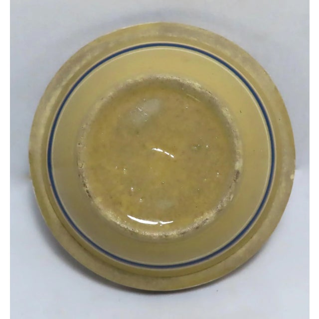 Antique Mocha Yellow Ware Pottery Kitching Mixing Bowl | Chairish