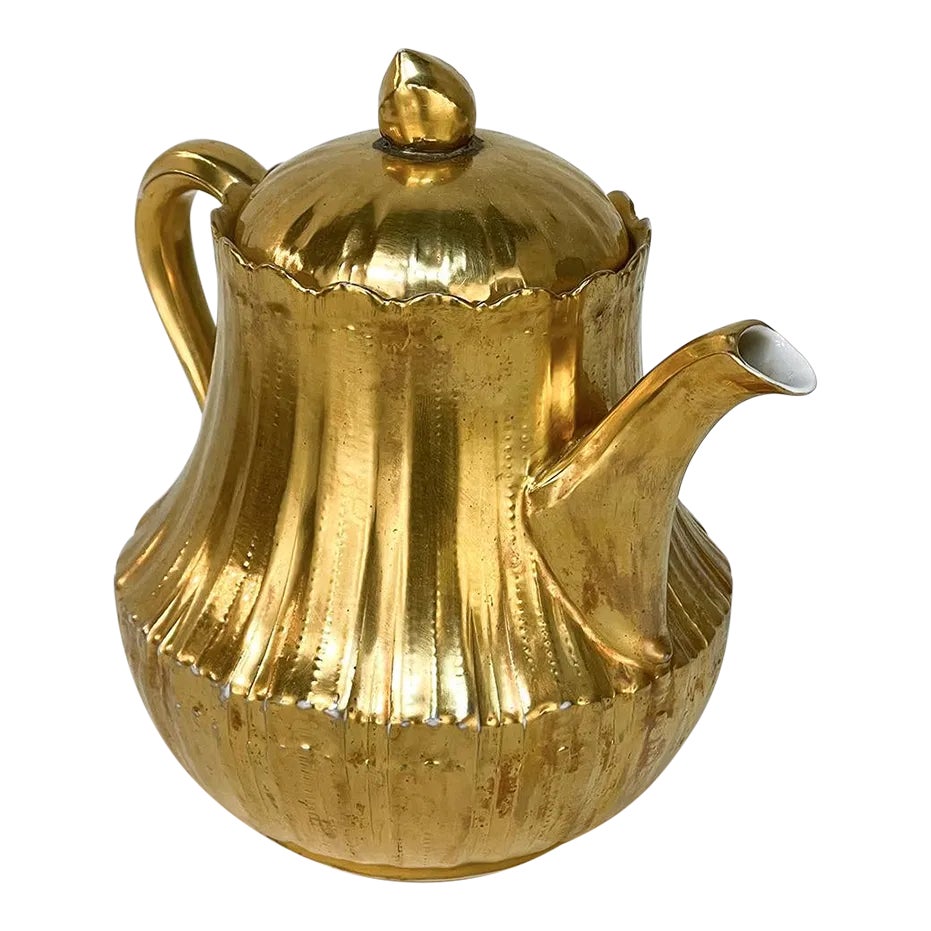 Antique Gilded Limoges Teapot by Giraud | Chairish