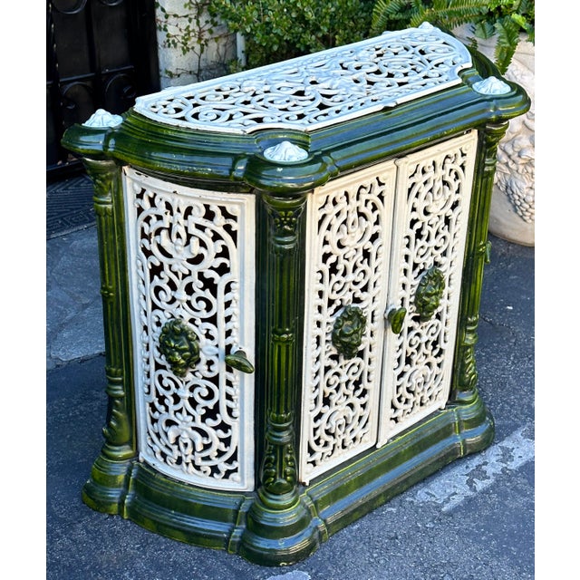 Antique French Enamel Cast Iron Radiator Cover | Chairish