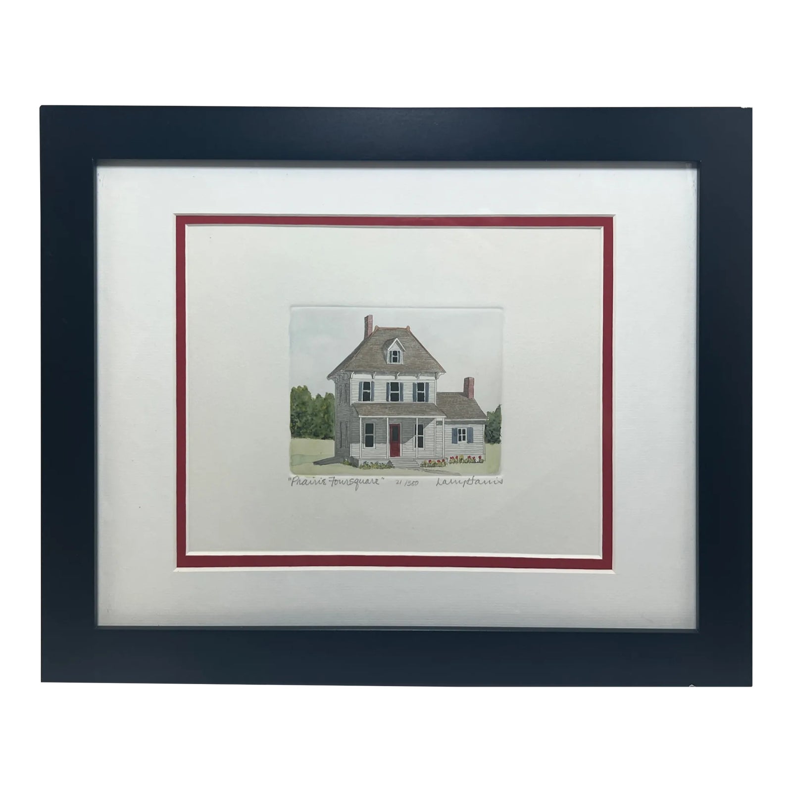 Late 19th Century Colored Etching of Historic Home by Larry Harris ...