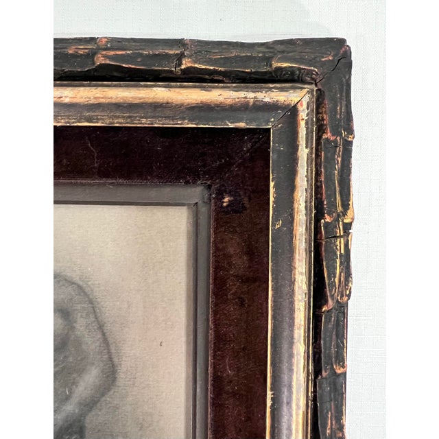 Vintage Midcentury Signed Original Study of Female Charcoal Drawing in ...