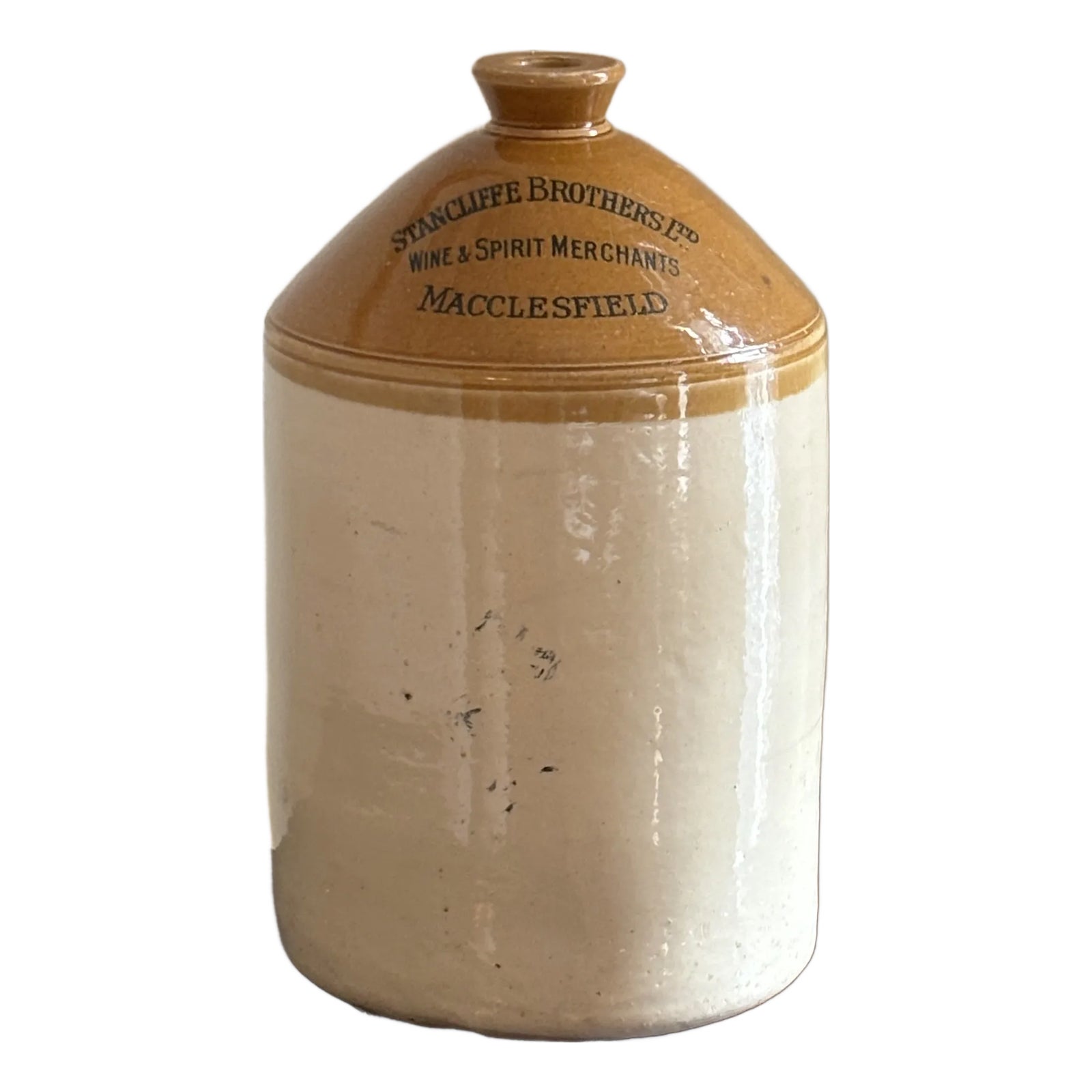 Antique English Stoneware Flagon | Chairish