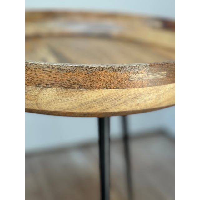 Mater Round Mango Wood Bowl Side Table | Chairish