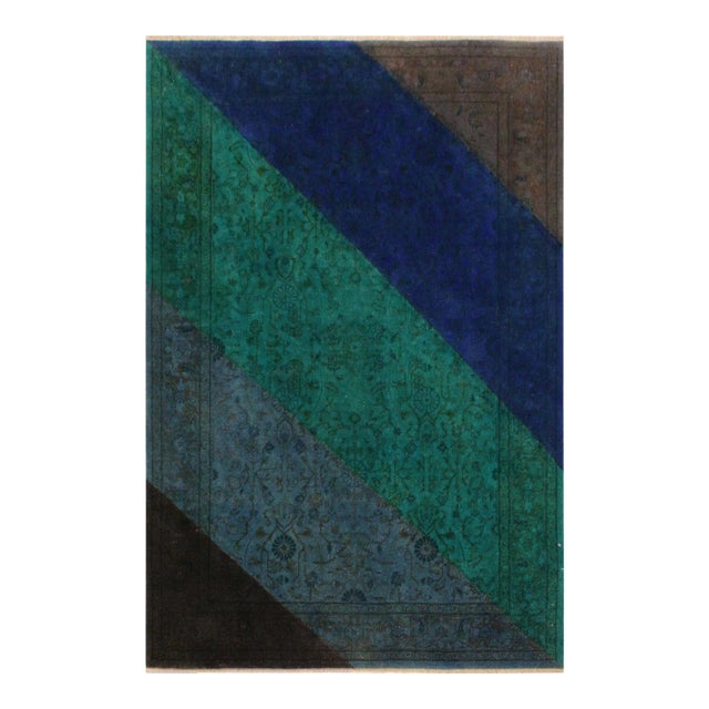 Boho Chic Overdyed Color Reform Blue/Green Area Rug - 4'1 X 6'0 | Chairish