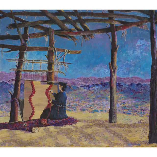 "The Weaver" - Large Scale Navajo Figurative Landscape by Helene ...