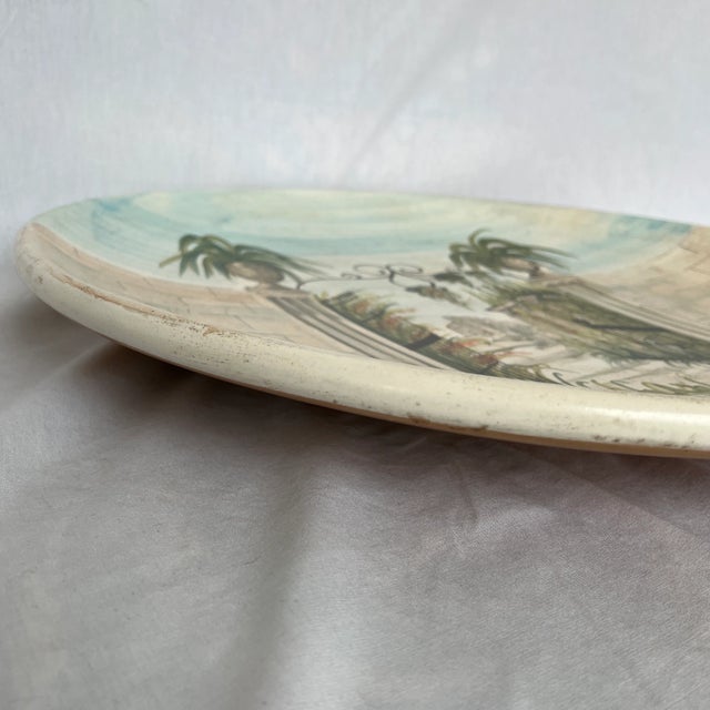 Italian Hand Painted Round Ceramic Wall Plate | Chairish