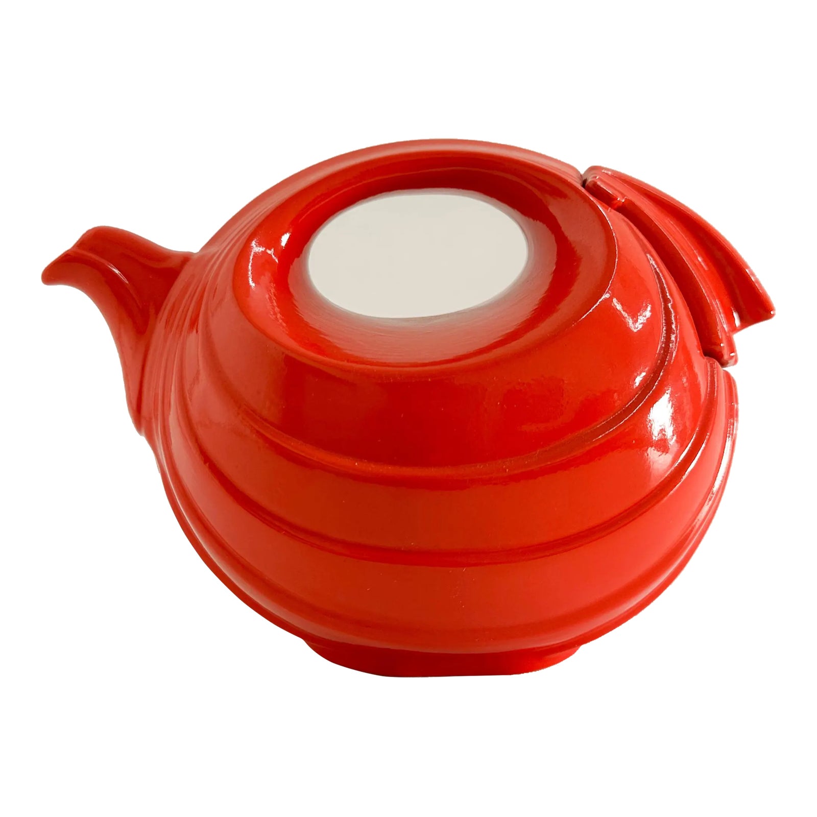 Vintage Art Deco Hall China Company Rhythm Teapot Scarlet Orange ...