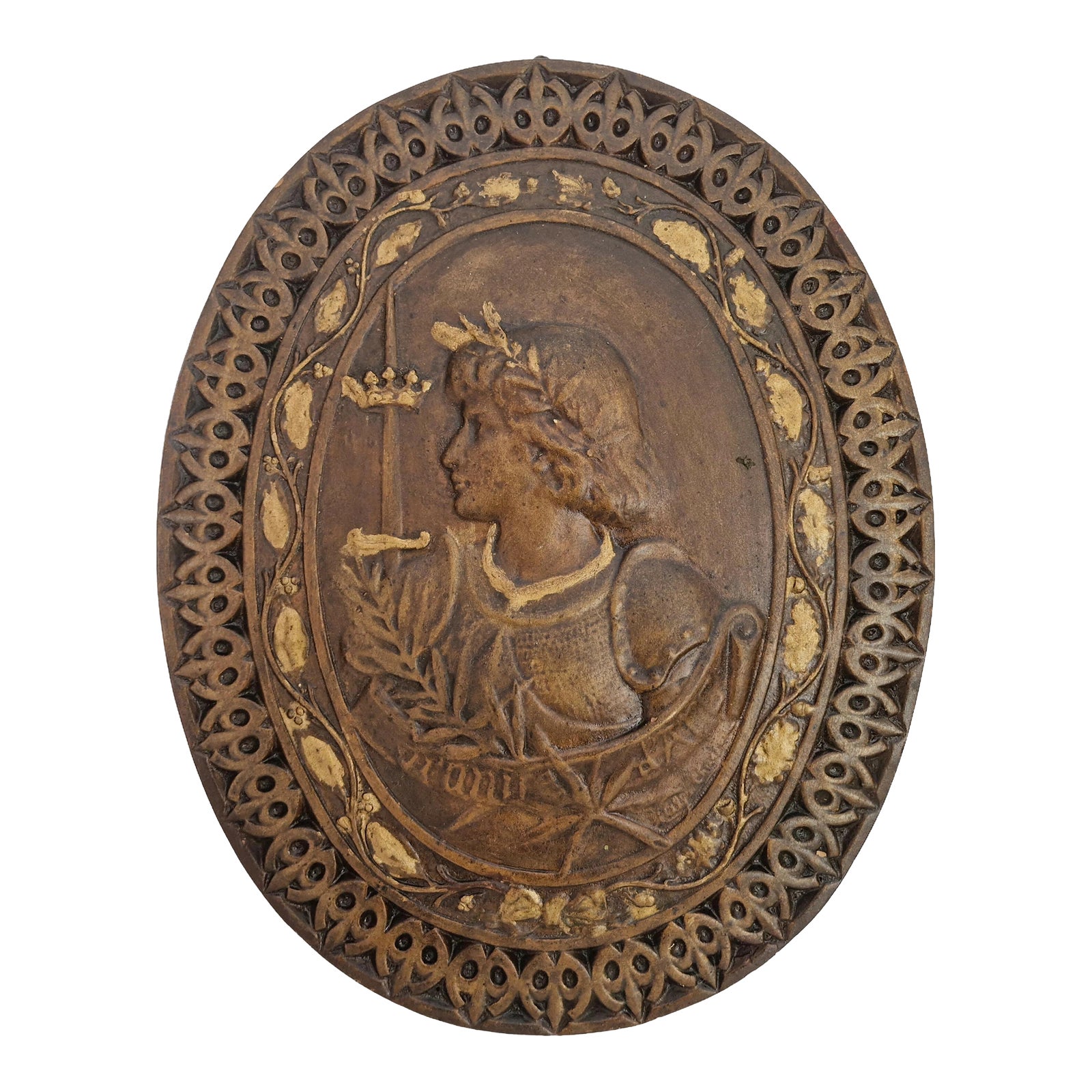 1910s French Saint Joan of Arc Portrait Wall Plaque | Chairish