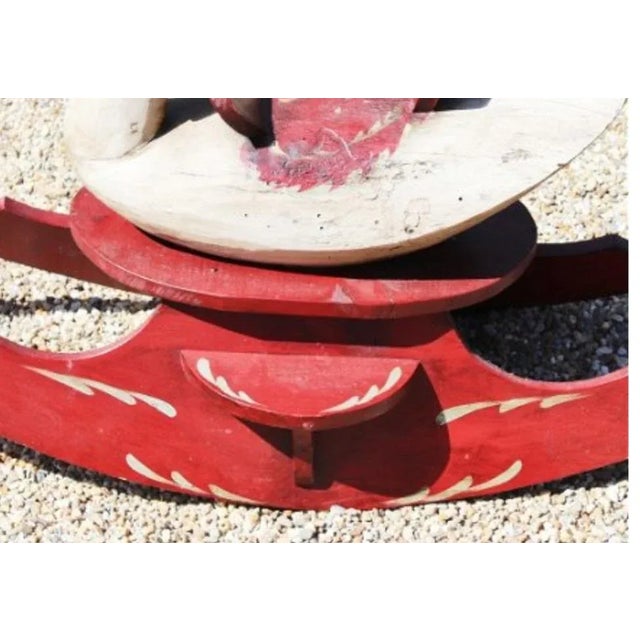 1950s Vintage Hand Painted Kids Swan Rocking Chair | Chairish