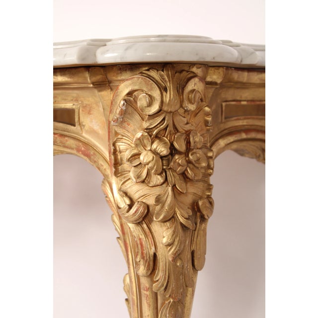Antique Louis XV Style Gilt Wood (Gold Leaf) Console Table | Chairish