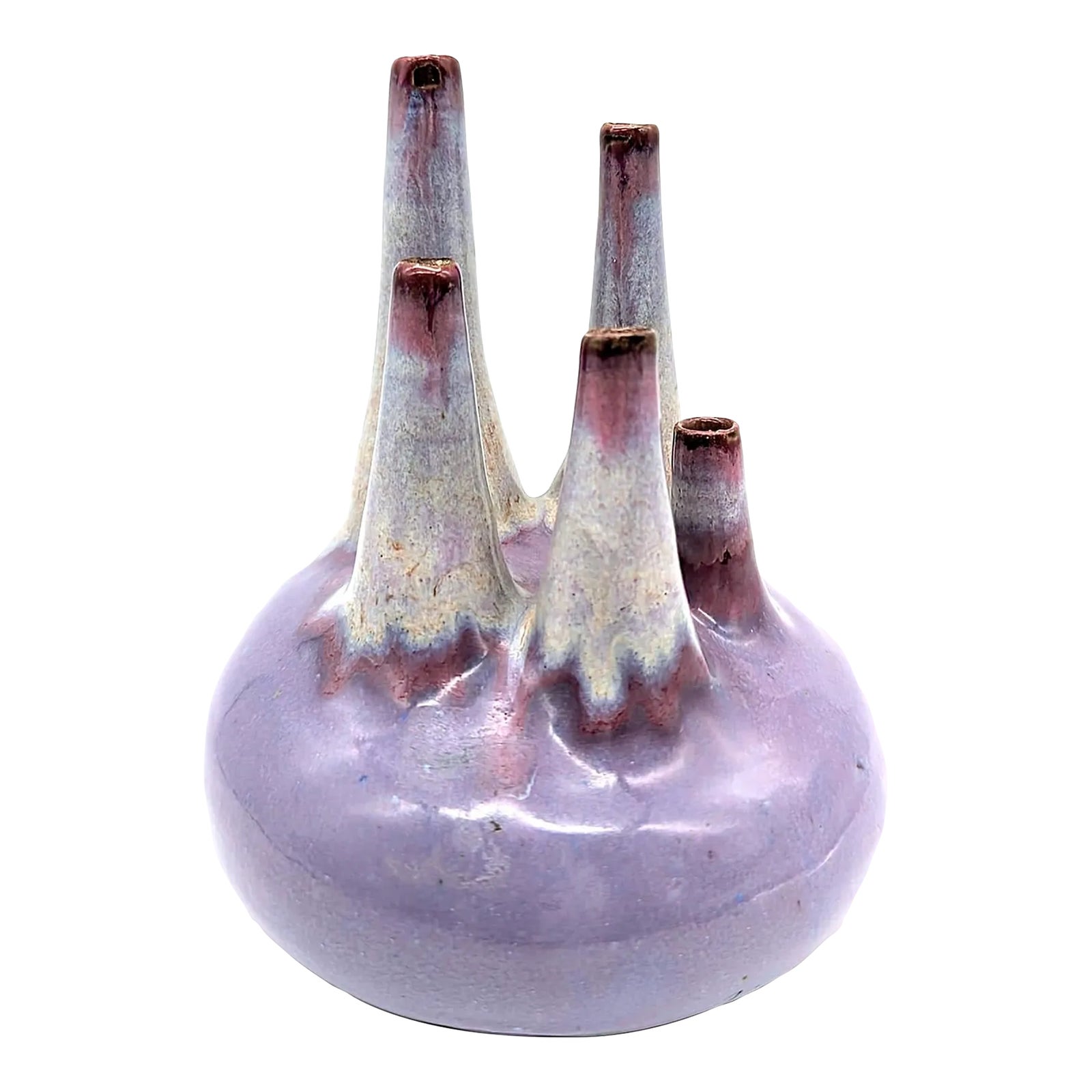 Mid 20th Century Lee Levy Studio Pottery Drip-Glaze Chimney Bud Vase ...