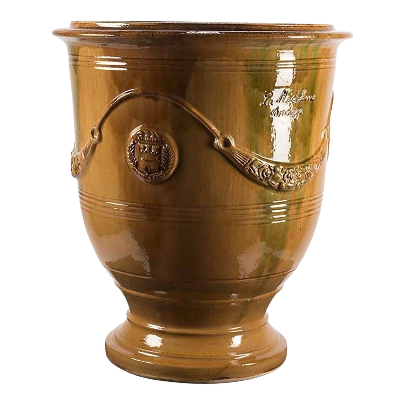 Large Flame Color French Anduze Pot by Lr Madeleine | Chairish