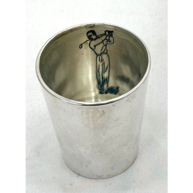 Vintage Mid 20th Century Sterling Silver Incased Glass Shot Glass With ...