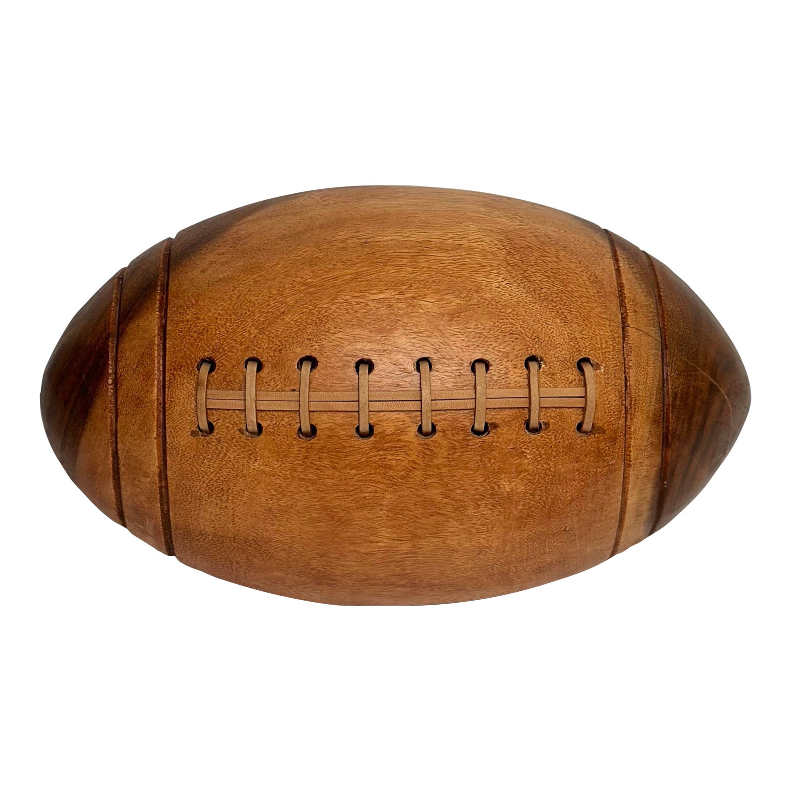Vintage American Hand-Carved Wood Football | Chairish