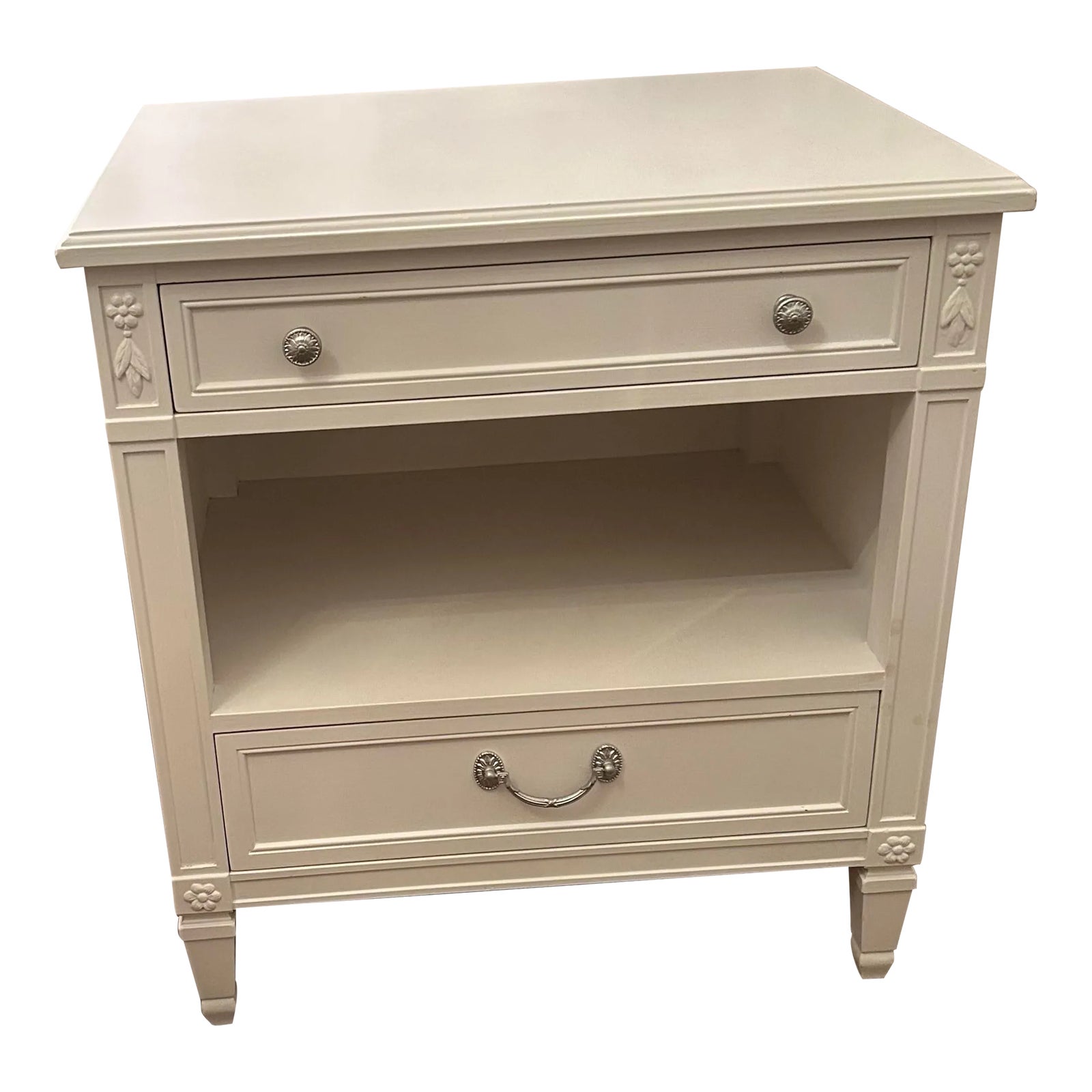 Kindel French Regency Style White Nightstand | Chairish