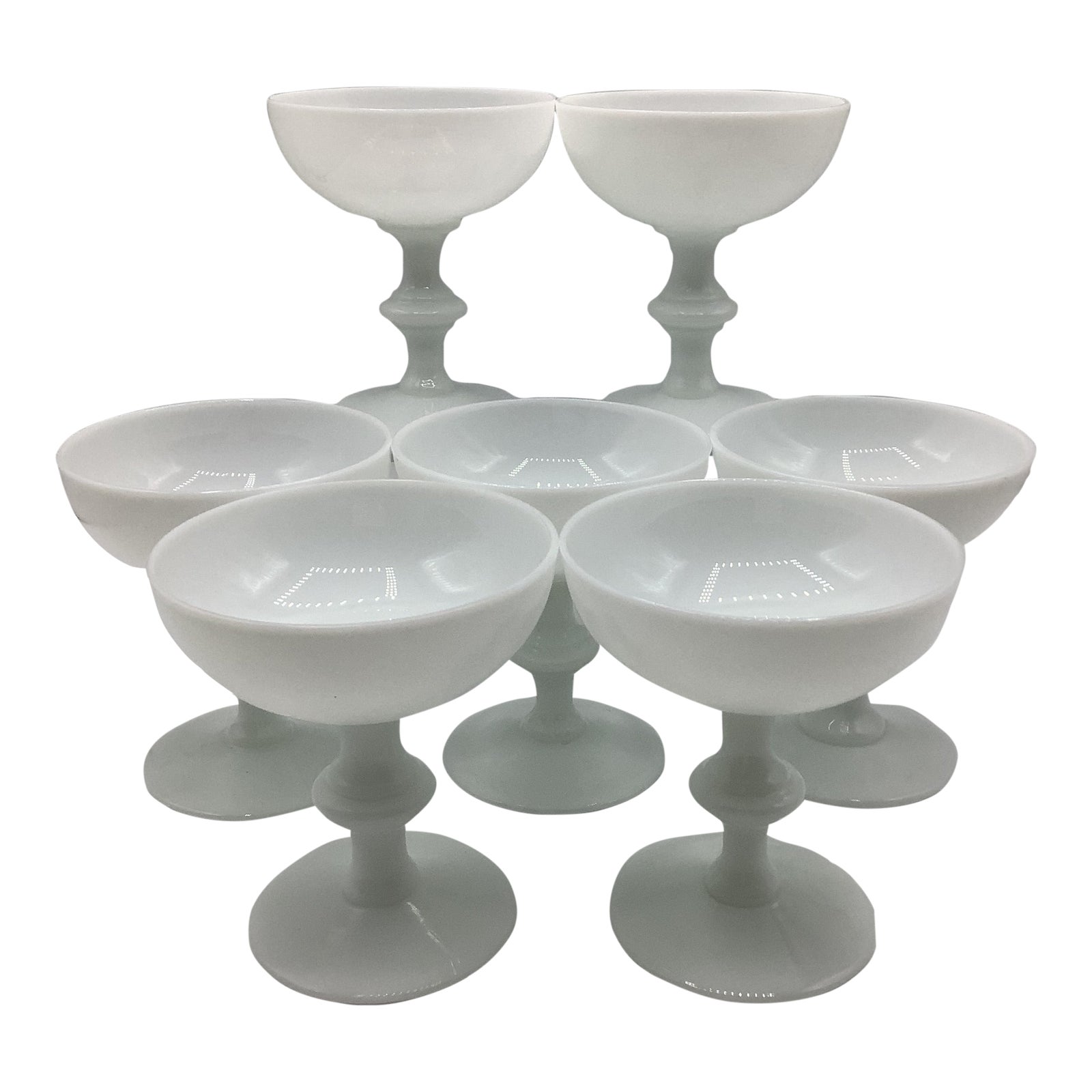 Vintage 30’s Portieux Vallerysthal France Opaline Champagne Coupes ...