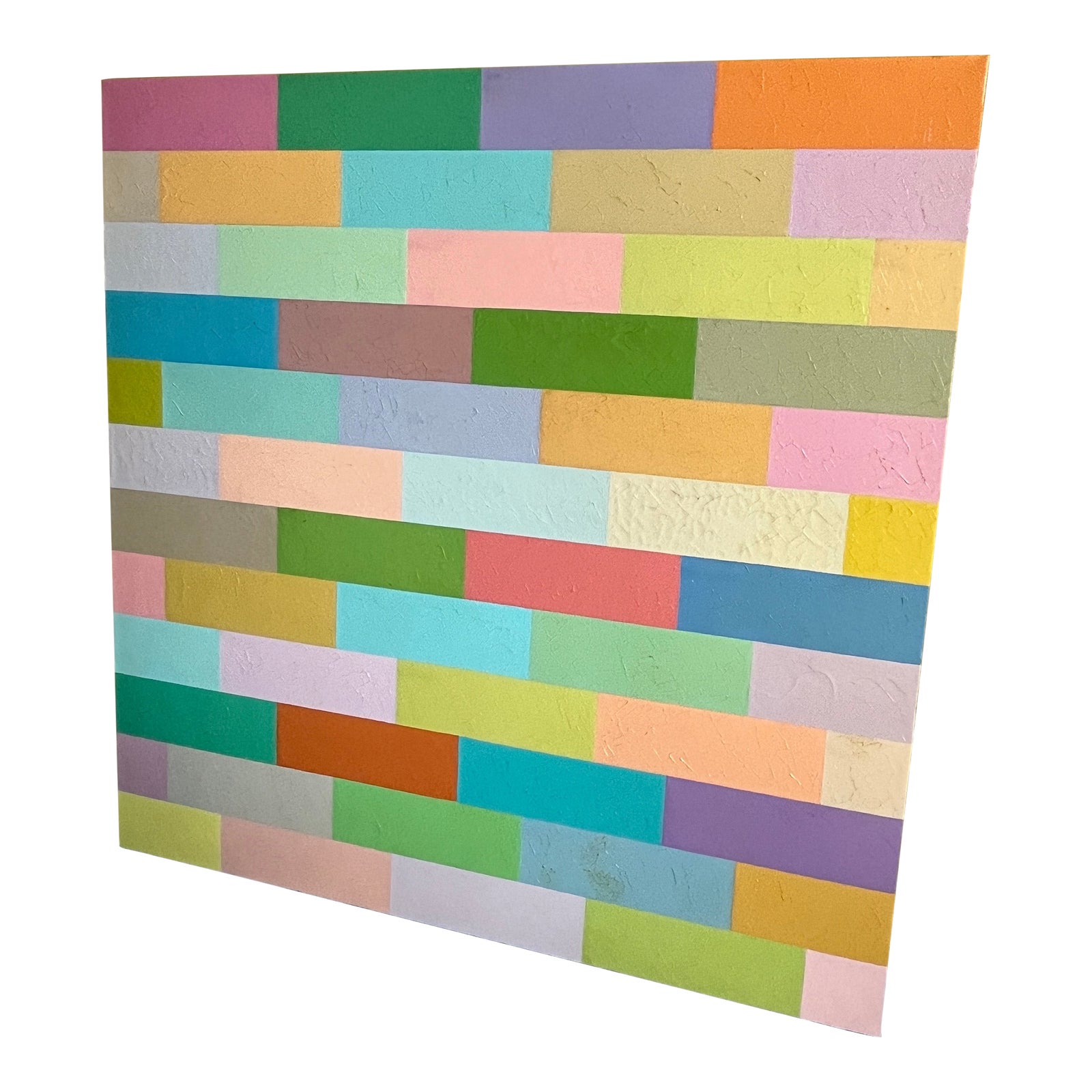 Running I/3, Abstract Geometric Color Grid, Oil Painting on Canvas ...